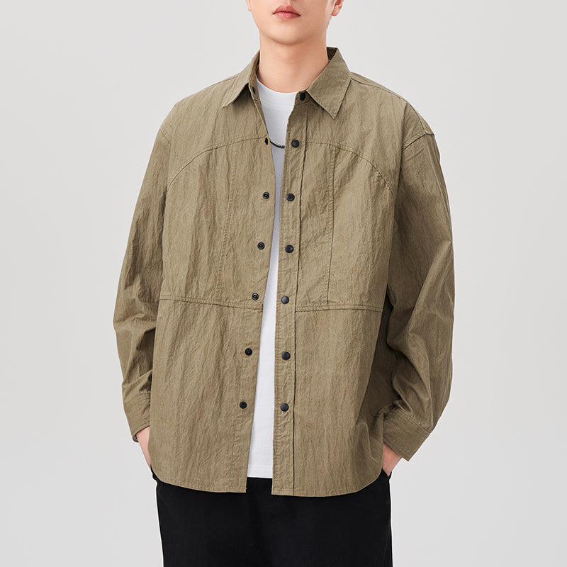 #A129-T9005#山系戶外長袖多口袋寬松襯衫【WAIKO品牌】